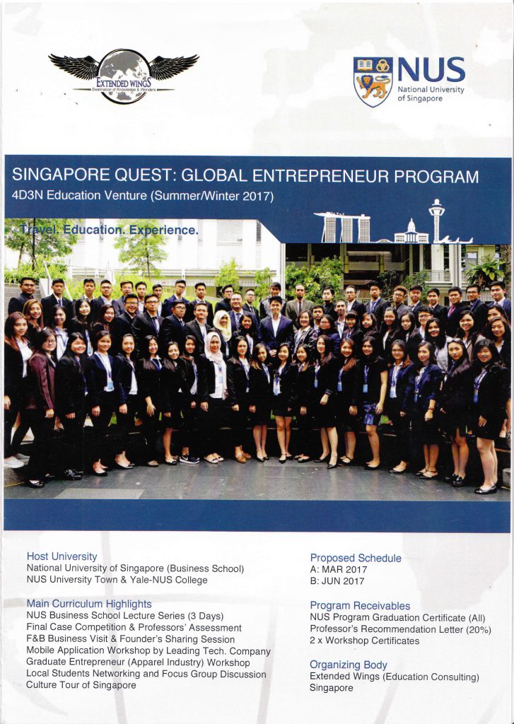 SINGAPORE QUEST : GLOBAL ENTREPRENEUR PROGRAM (March 2017 ...